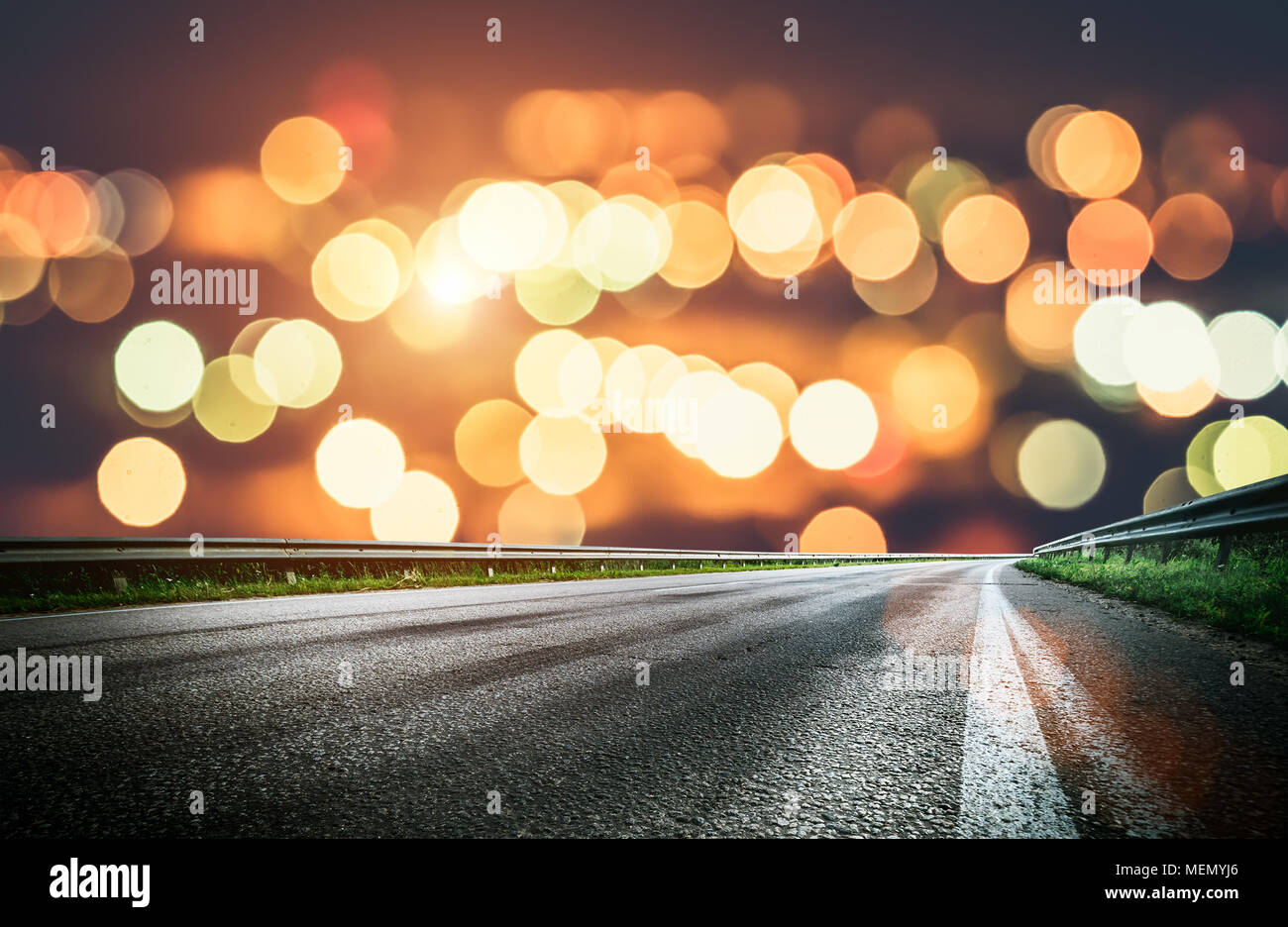City lights road night background Stock Photo - Alamy