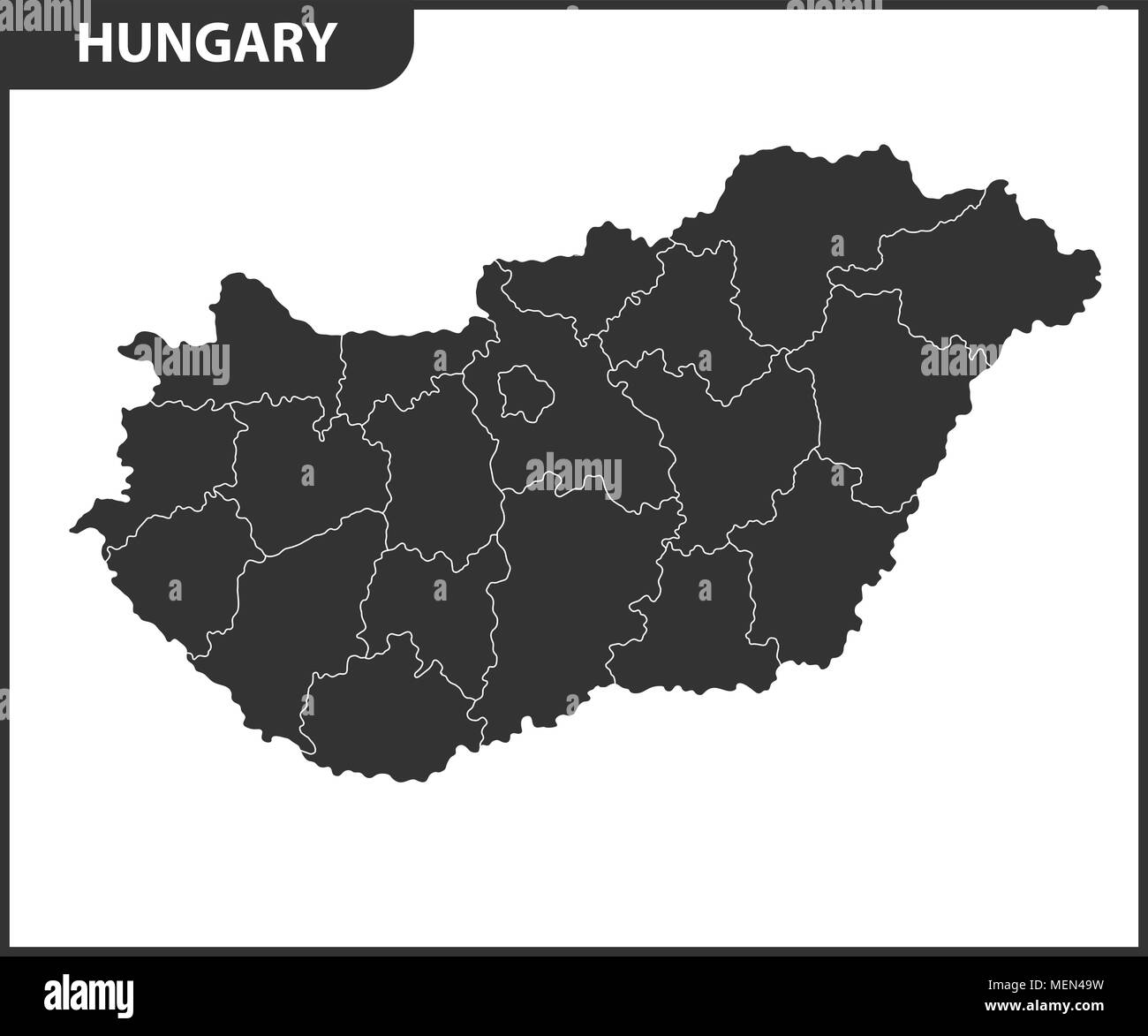 The detailed map of Hungary with regions or states. Administrative ...