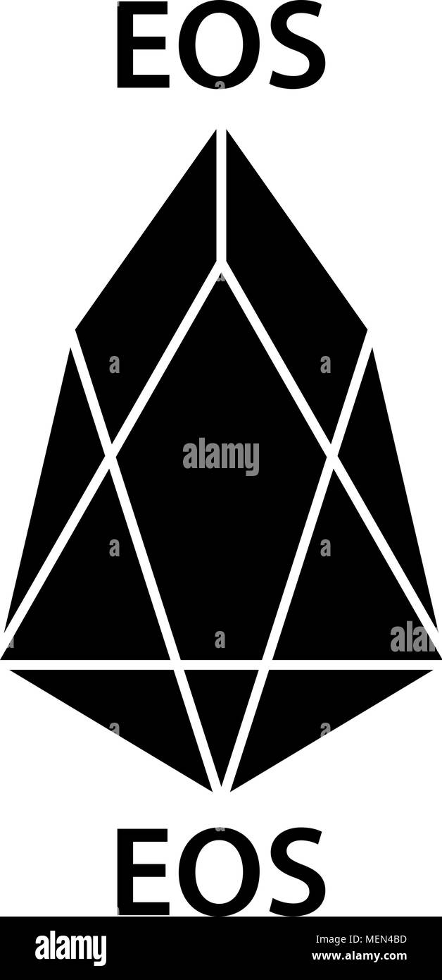 EOS cryptocurrency blockchain icon. Virtual electronic, internet money ...