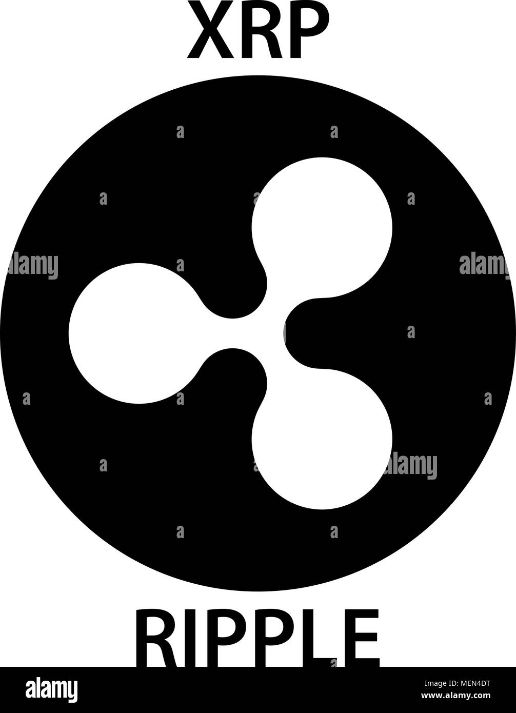 Ripple cryptocurrency blockchain icon. Virtual electronic, internet ...