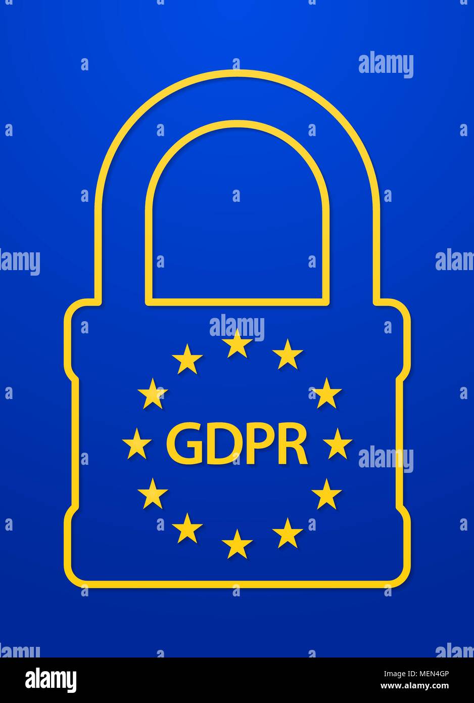 European Union General Data Protection Regulation illustration. Concept ...