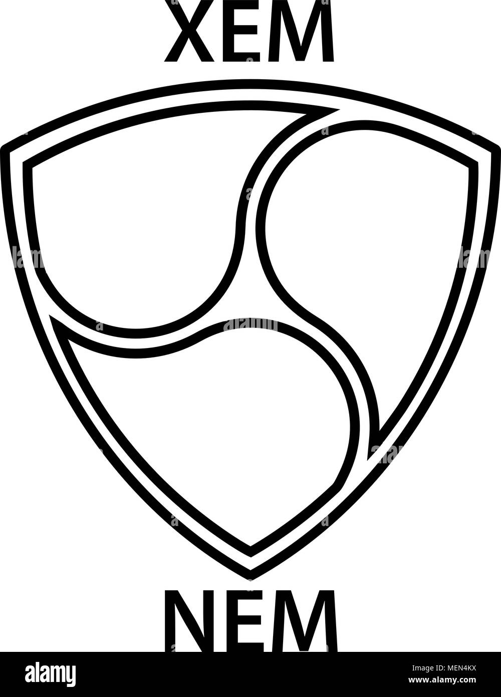 NEM cryptocurrency blockchain icon. Virtual electronic, internet money ...