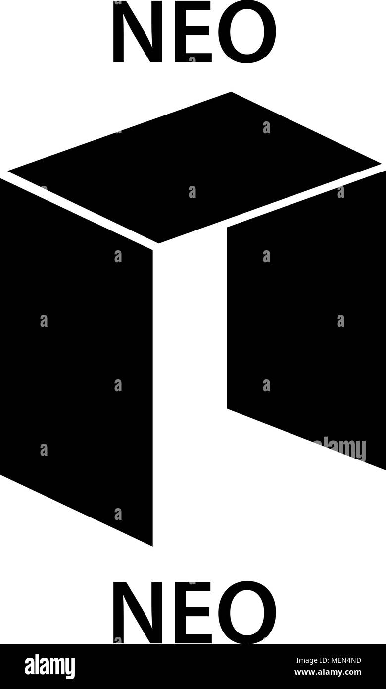 NEO cryptocurrency blockchain icon. Virtual electronic, internet money ...