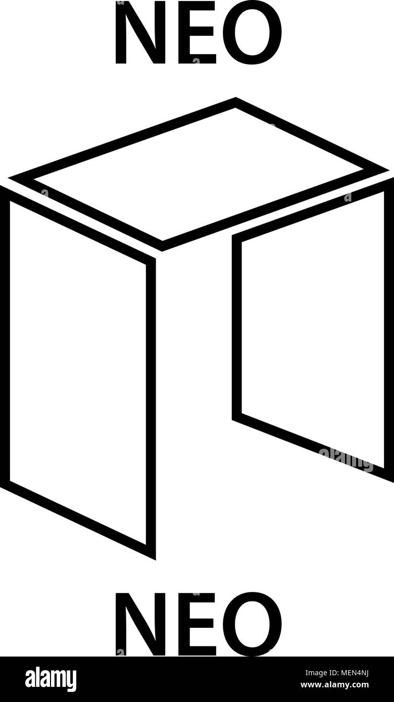 NEO cryptocurrency blockchain icon. Virtual electronic, internet money ...