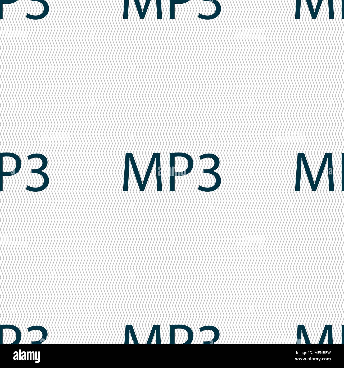 Mp3 music format sign icon. Musical symbol. Seamless abstract ...