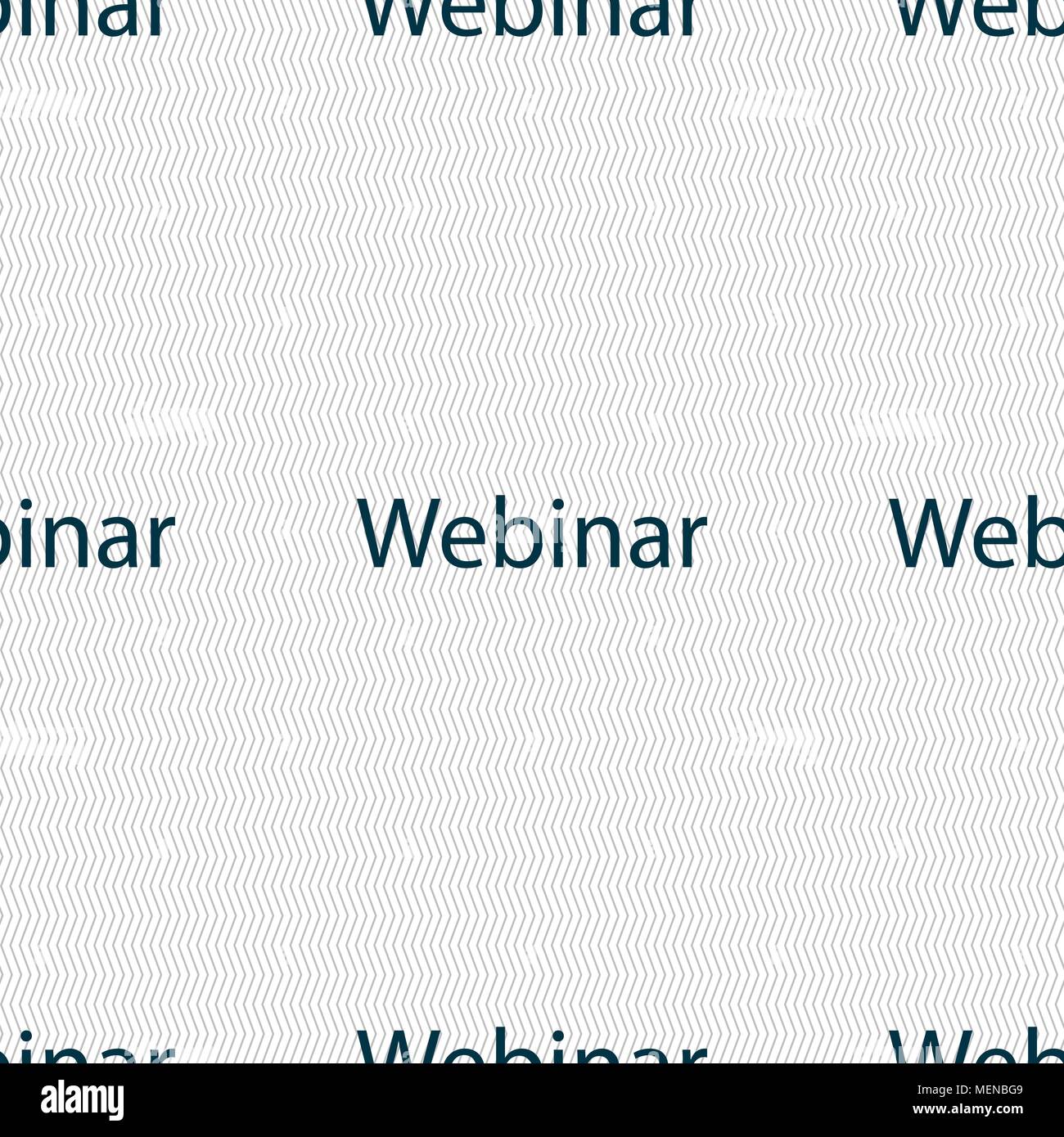 Webinar web camera sign icon. Online Web-study symbol. Seamless ...