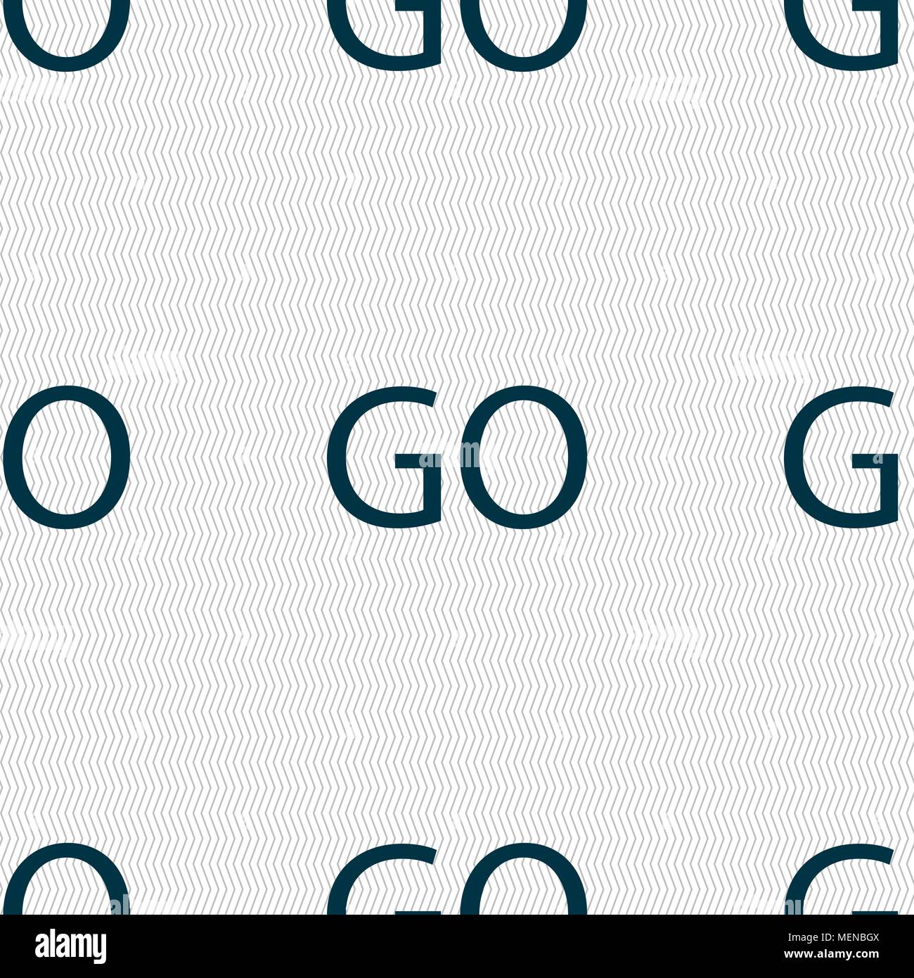 GO sign icon. Seamless abstract background with geometric shapes ...