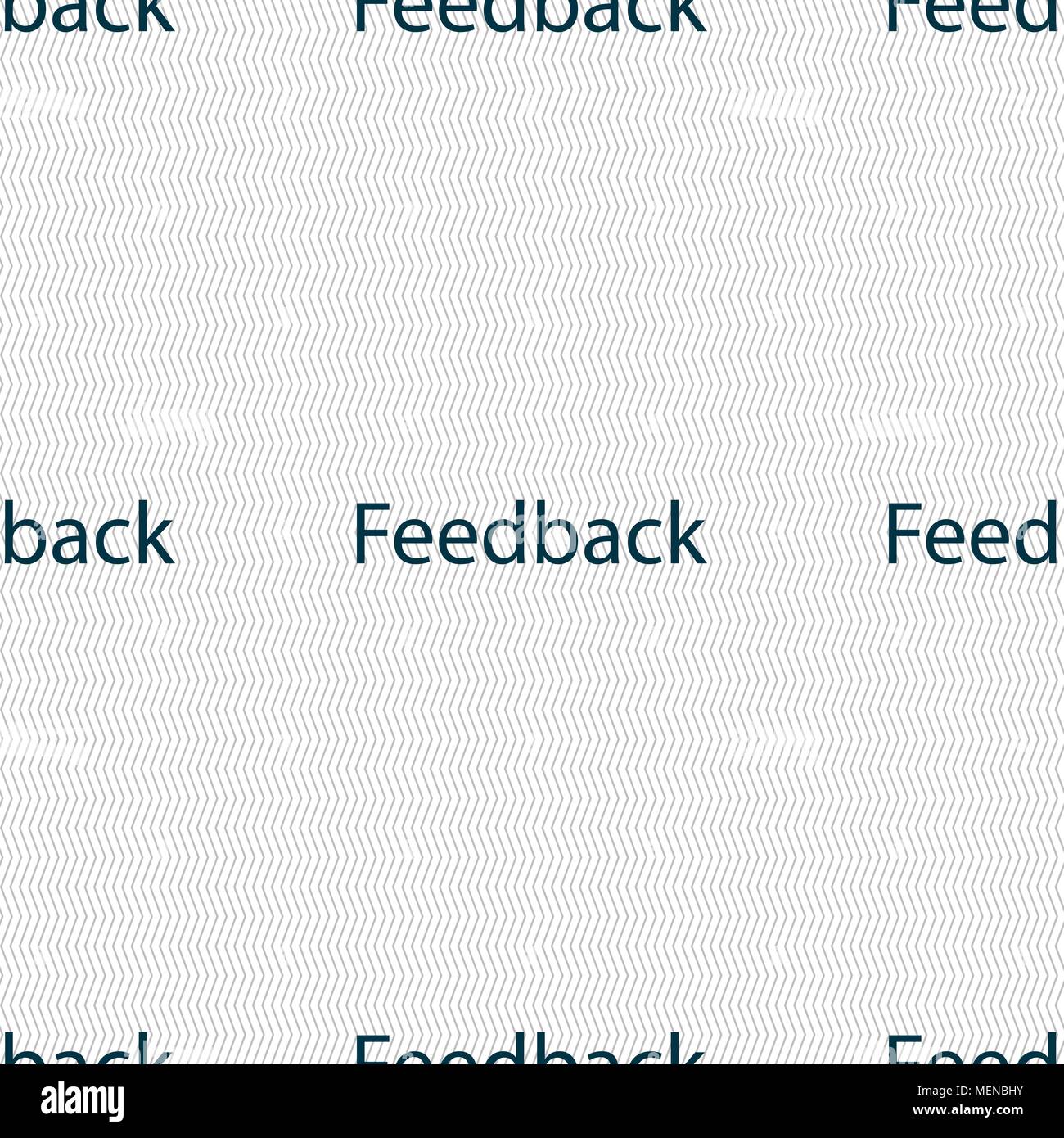 Feedback sign icon. Seamless abstract background with geometric shapes ...