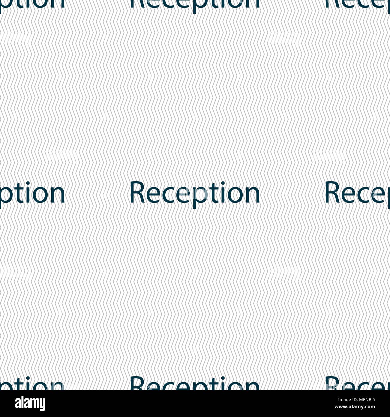 Reception sign icon. Hotel registration table symbol. Seamless abstract ...