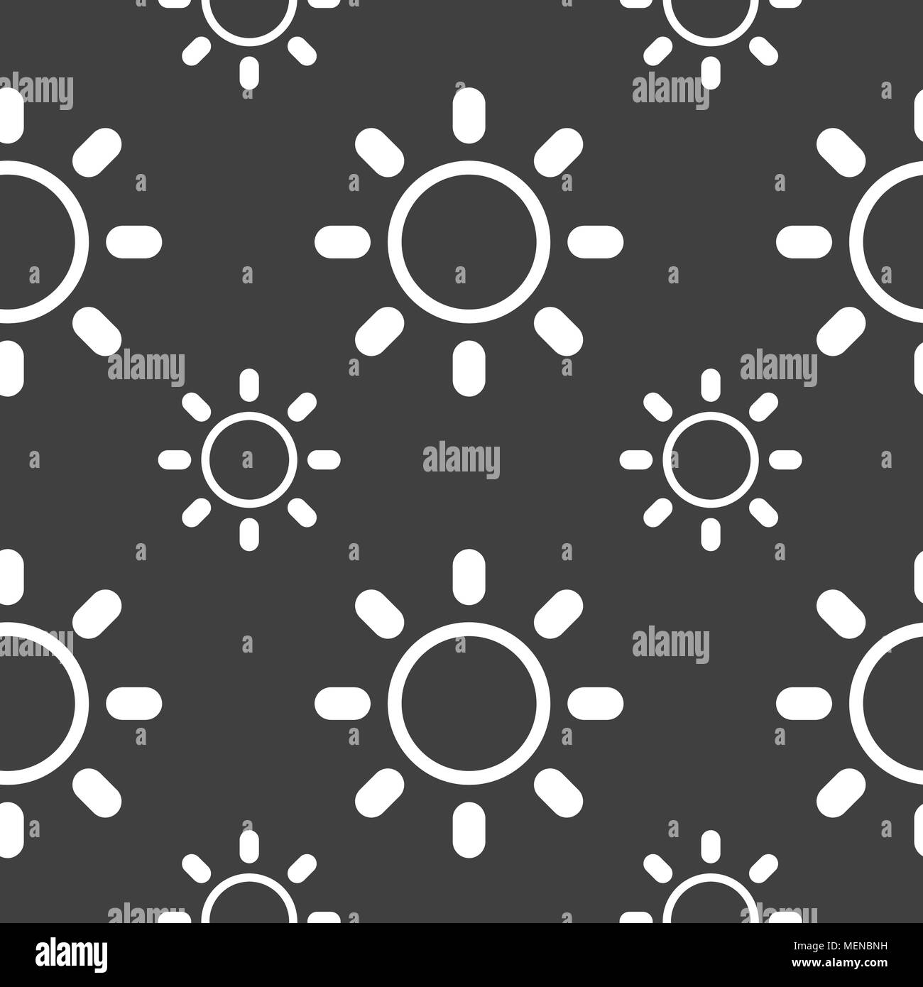 Brightness icon sign. Seamless pattern on a gray background. Vector ...