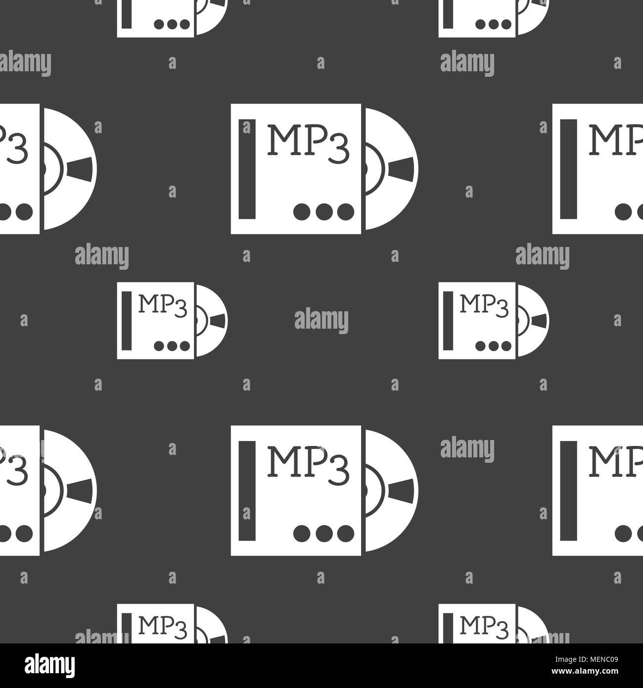 mp3 player icon sign. Seamless pattern on a gray background. Vector ...