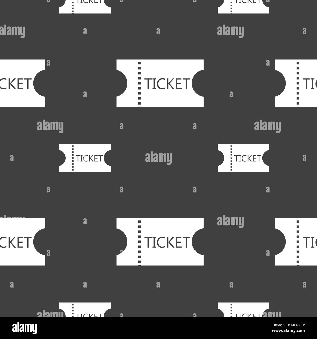 ticket icon sign. Seamless pattern on a gray background. Vector ...
