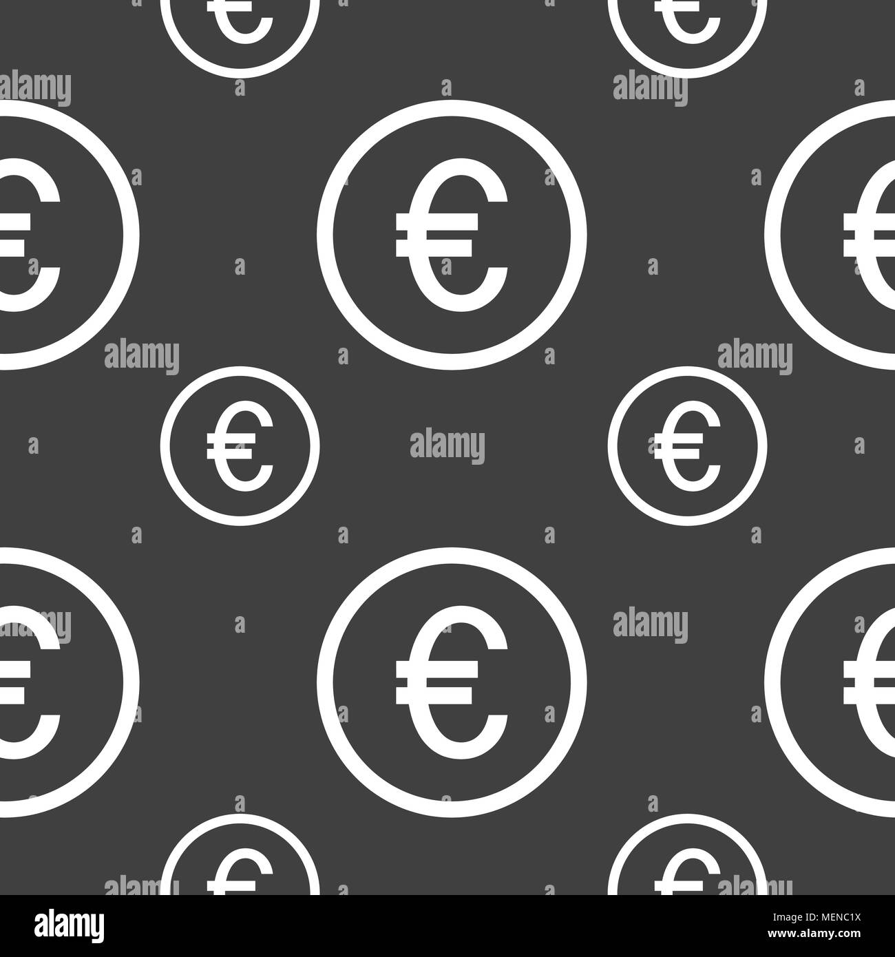 Euro icon sign. Seamless pattern on a gray background. Vector ...