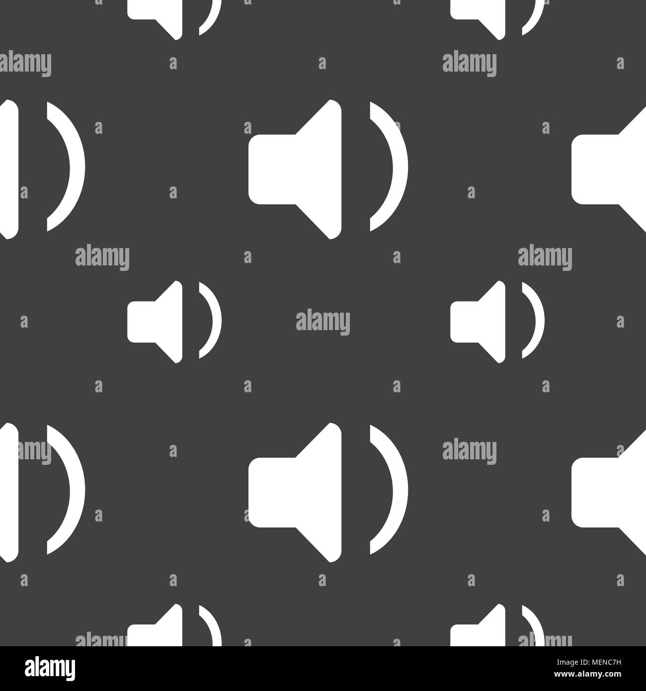 Speaker volume, Sound icon sign. Seamless pattern on a gray background ...