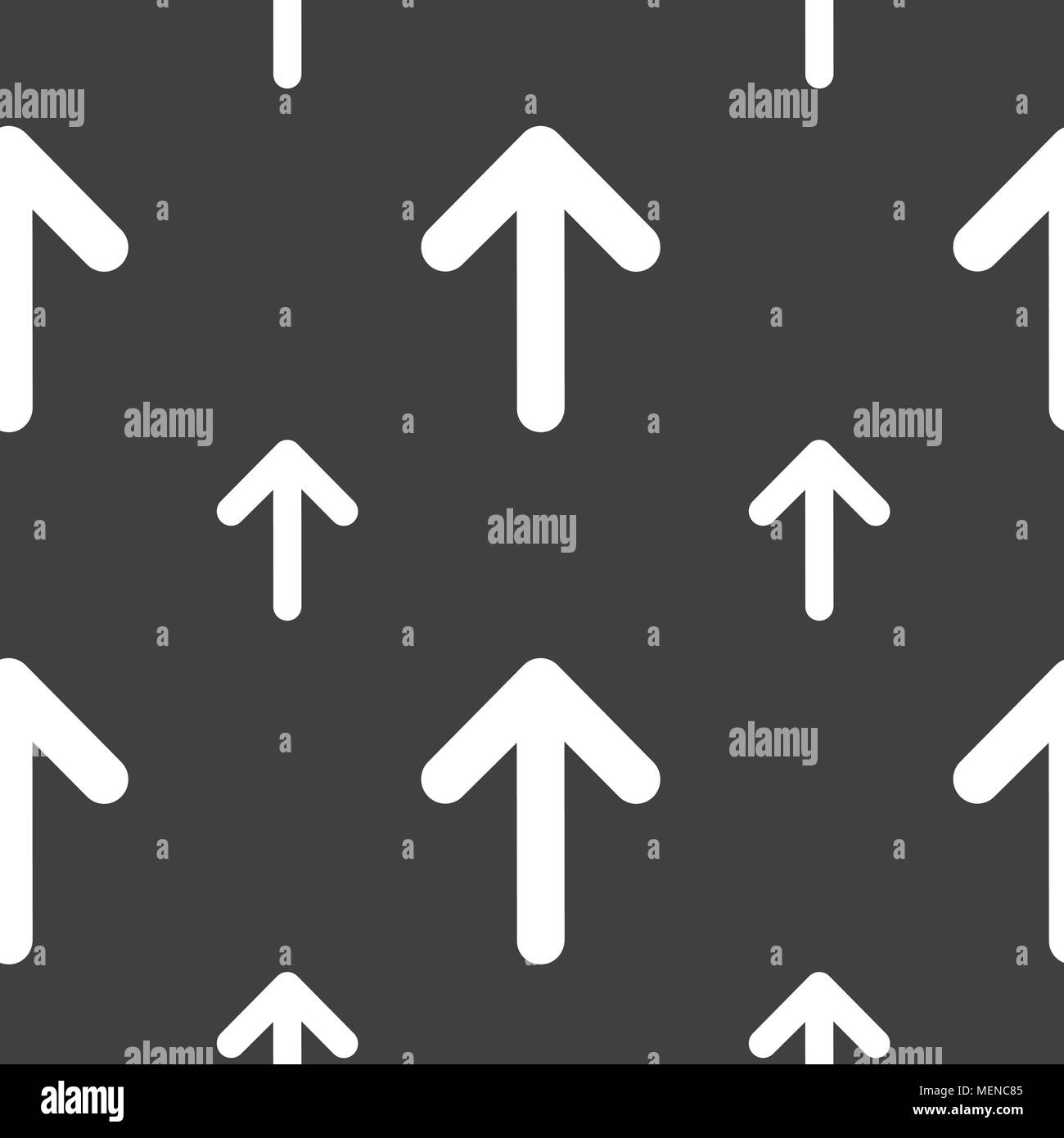 Arrow up, This side up icon sign. Seamless pattern on a gray background ...