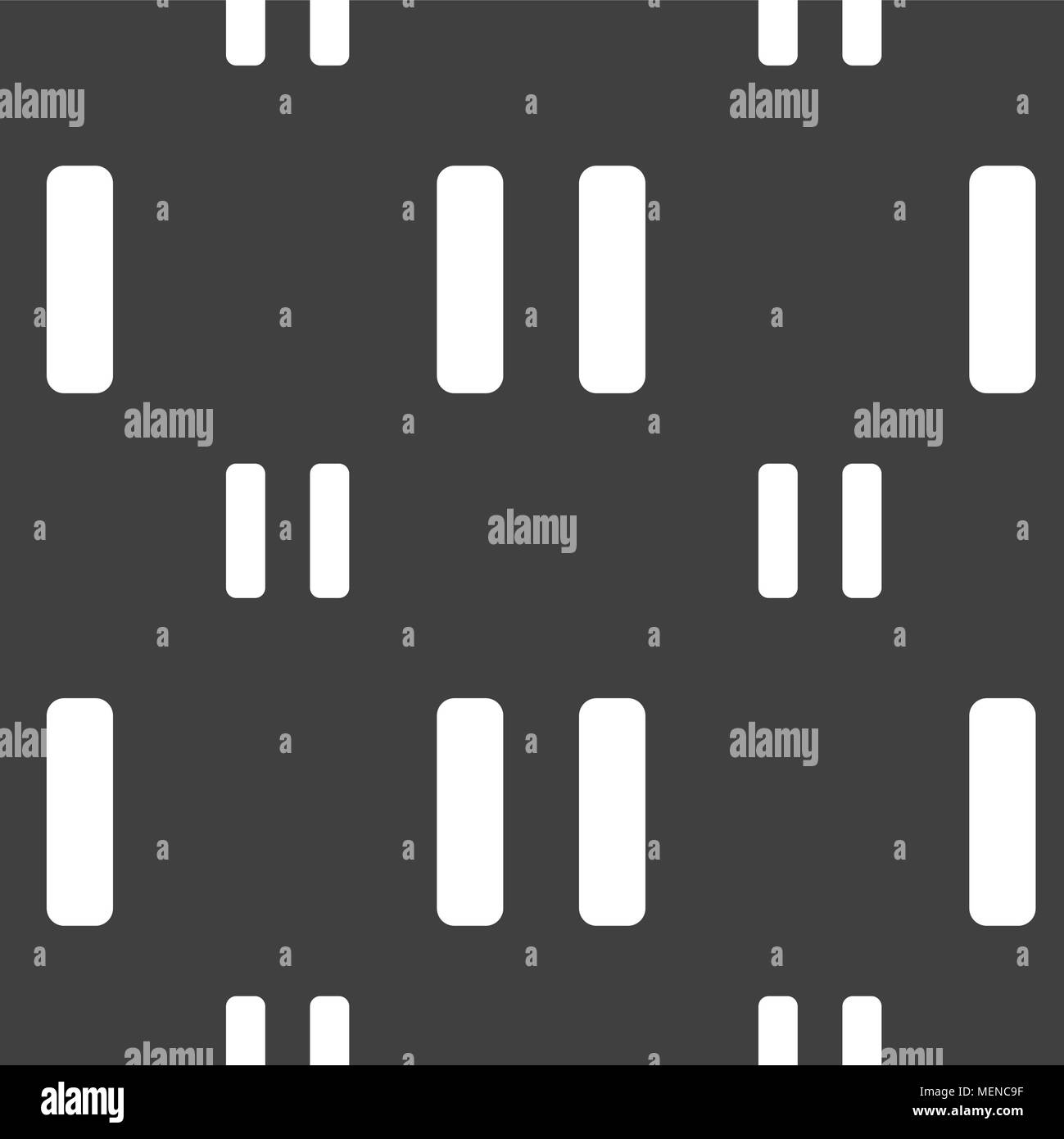 pause icon sign. Seamless pattern on a gray background. Vector ...
