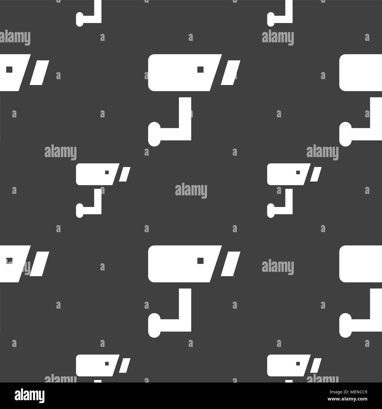 Surveillance Camera icon sign. Seamless pattern on a gray background ...