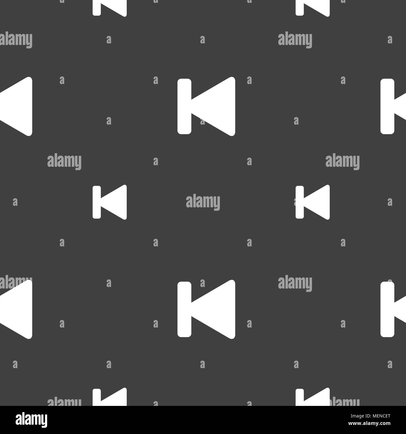 fast backward icon sign. Seamless pattern on a gray background. Vector ...