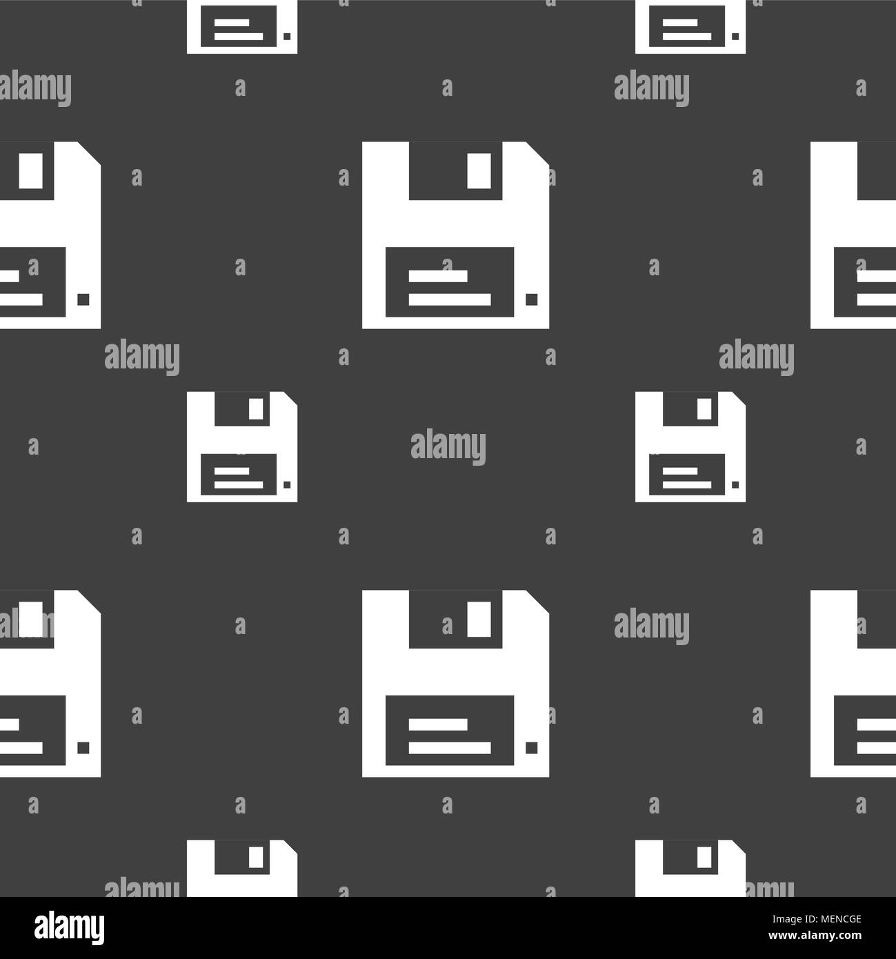 floppy icon sign. Seamless pattern on a gray background. Vector ...