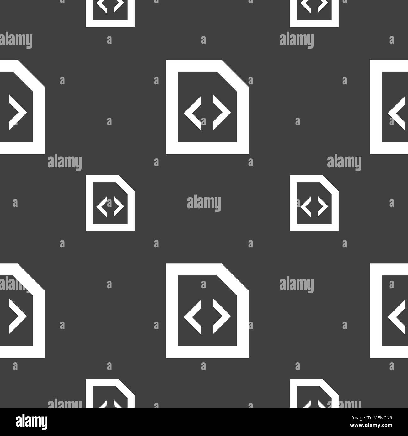 Programming code icon sign. Seamless pattern on a gray background ...