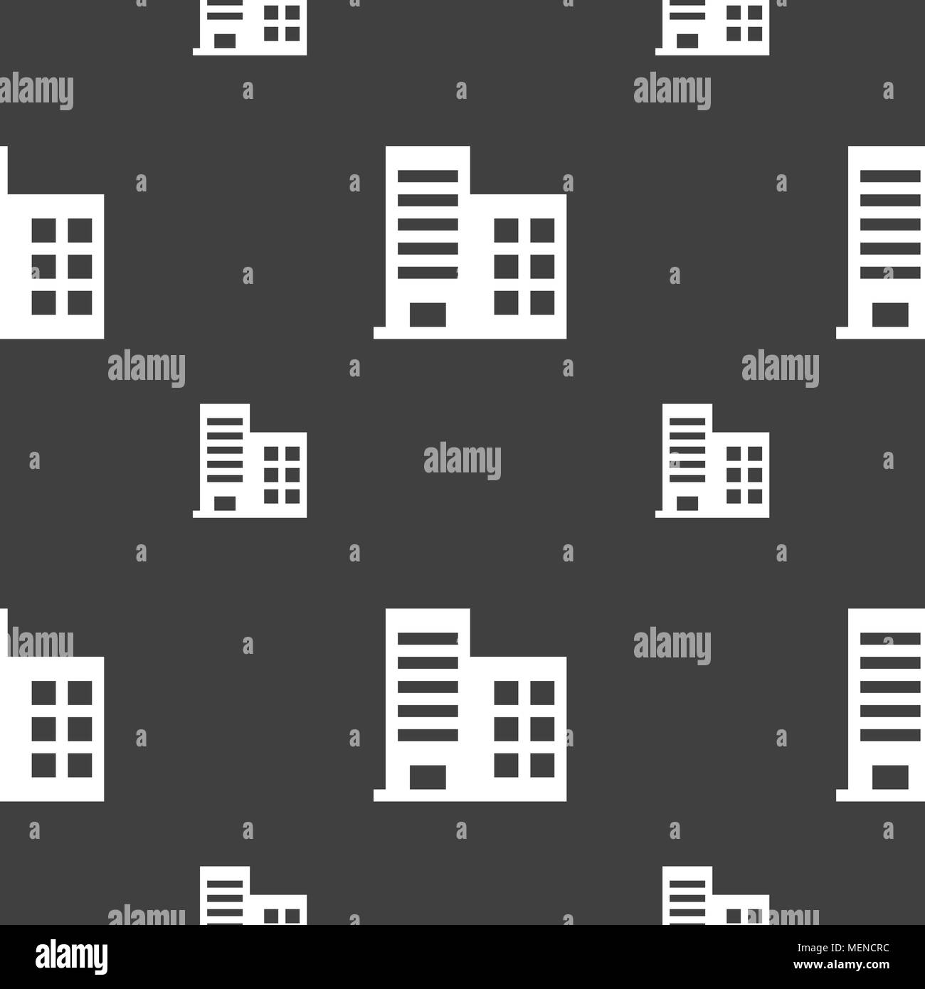 high-rise commercial buildings and residential apartments icon sign ...