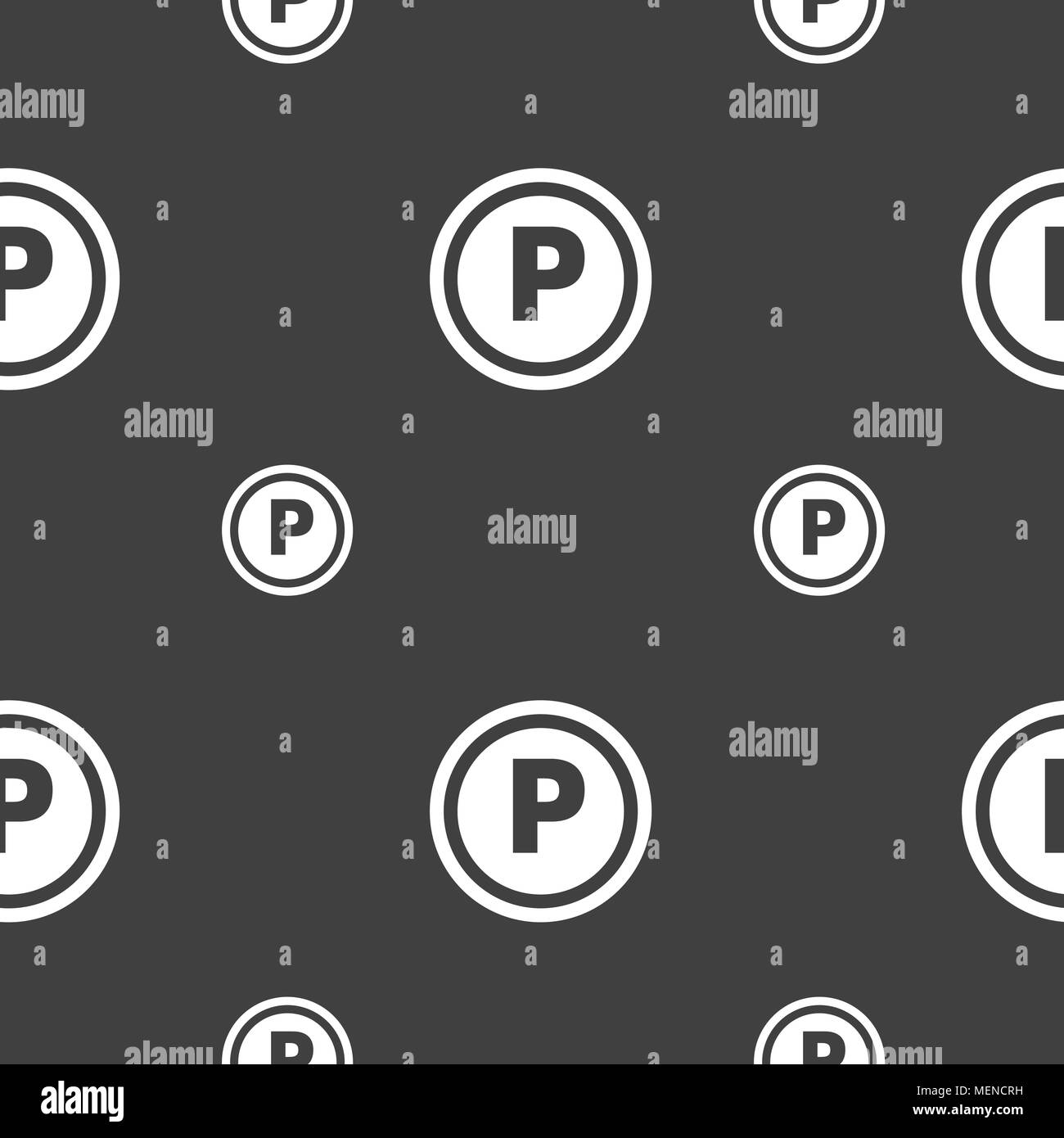 Car parking icon sign. Seamless pattern on a gray background. Vector ...
