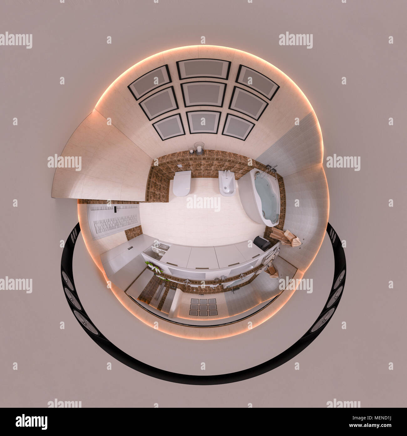 3d interior rendering bathroom 360° hi-res stock photography and images ...