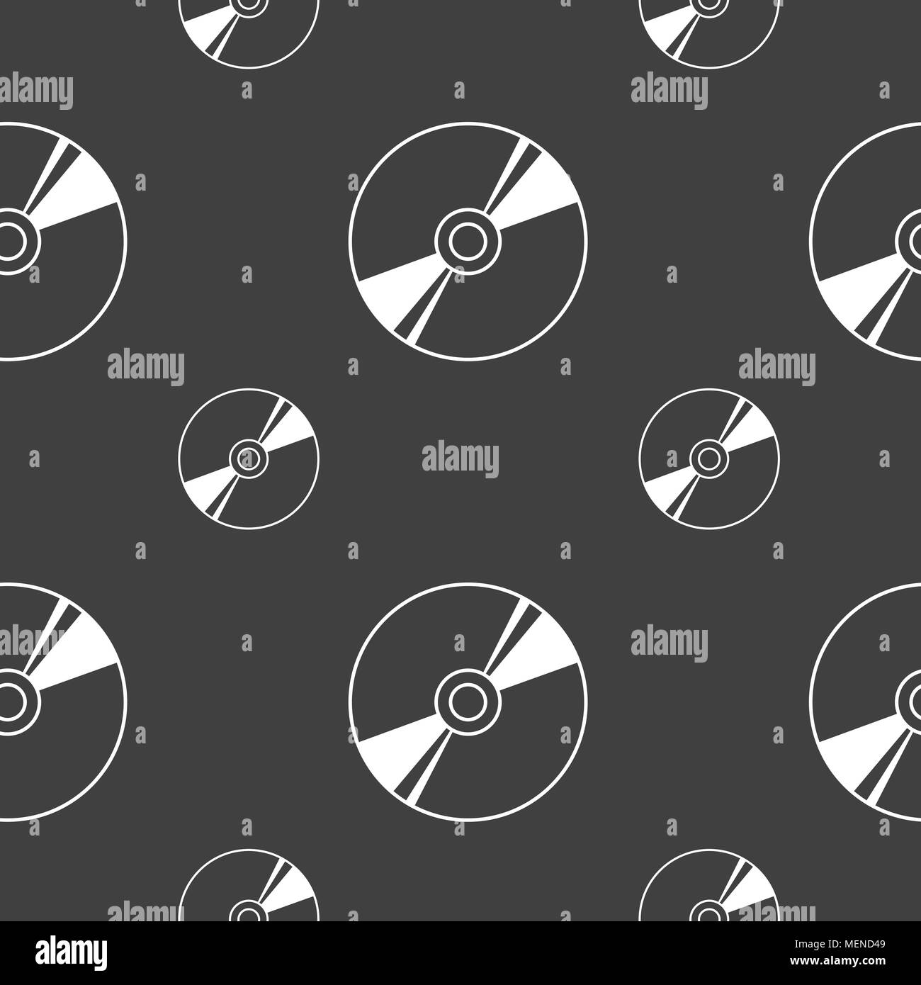 Cd, DVD, compact disk, blue ray icon sign. Seamless pattern on a gray ...