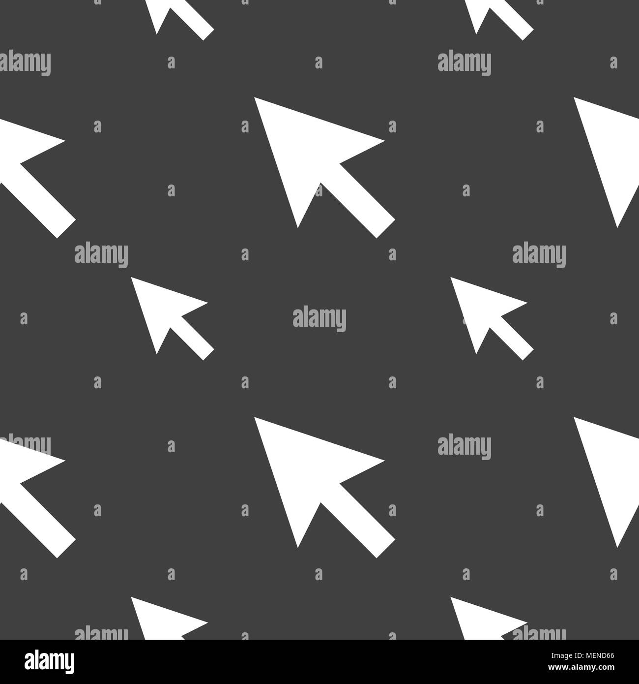 arrow cursor, computer mouse icon sign. Seamless pattern on a gray ...