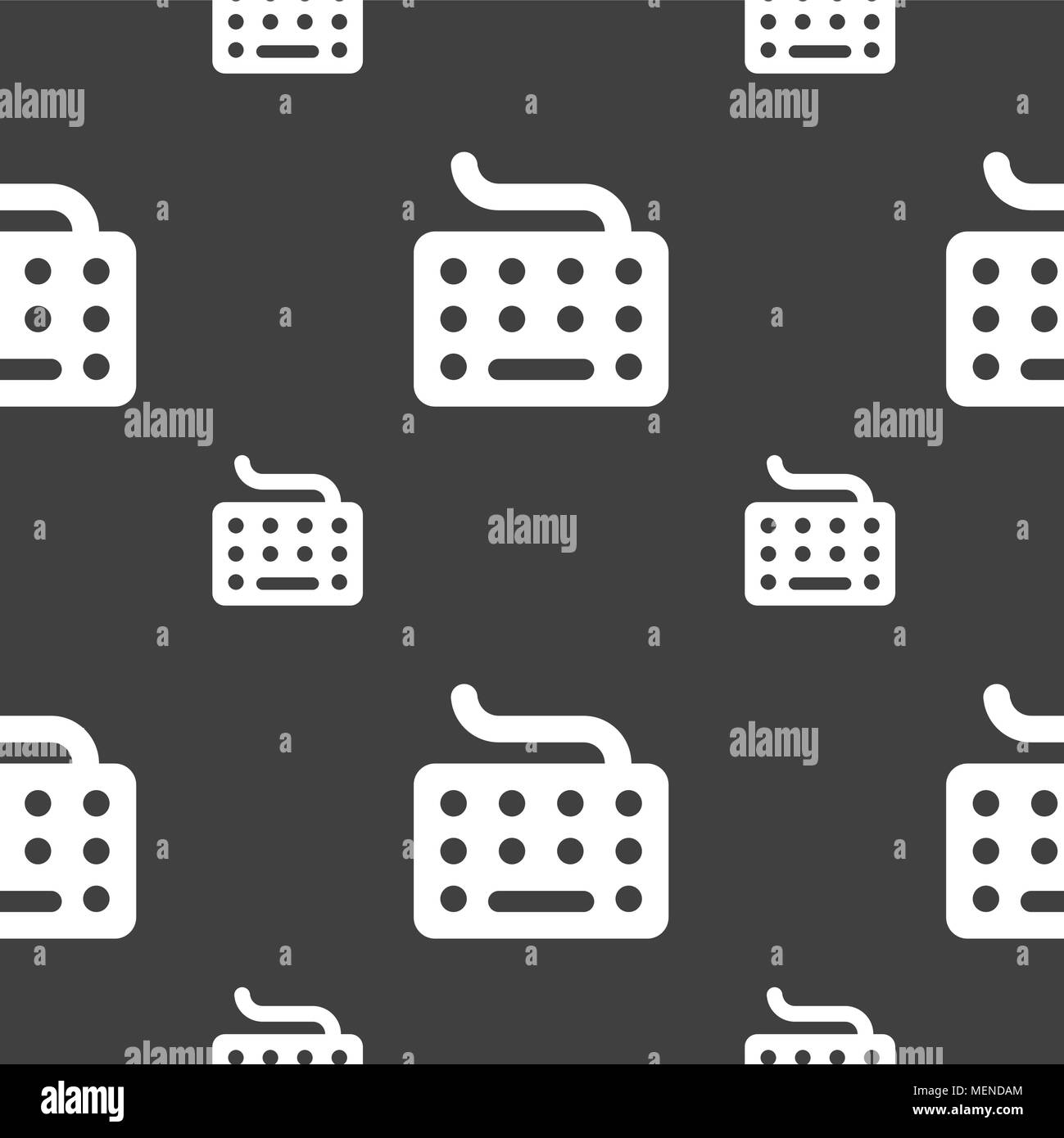 keyboard icon sign. Seamless pattern on a gray background. Vector ...