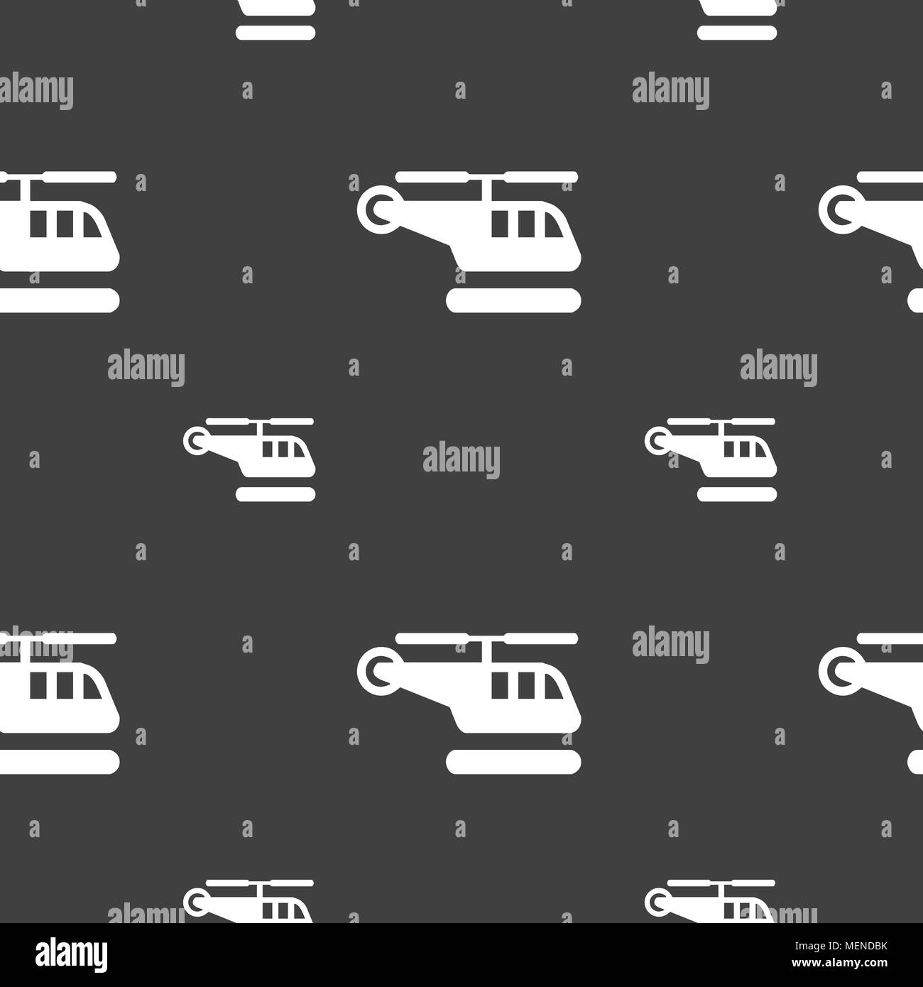 helicopter icon sign. Seamless pattern on a gray background. Vector ...