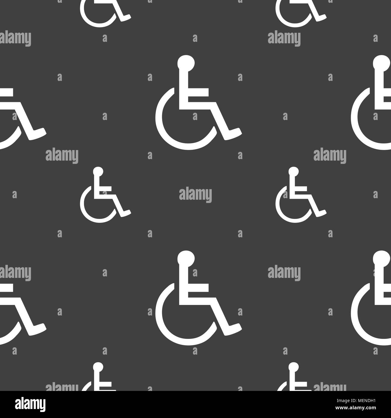 disabled icon sign. Seamless pattern on a gray background. Vector ...
