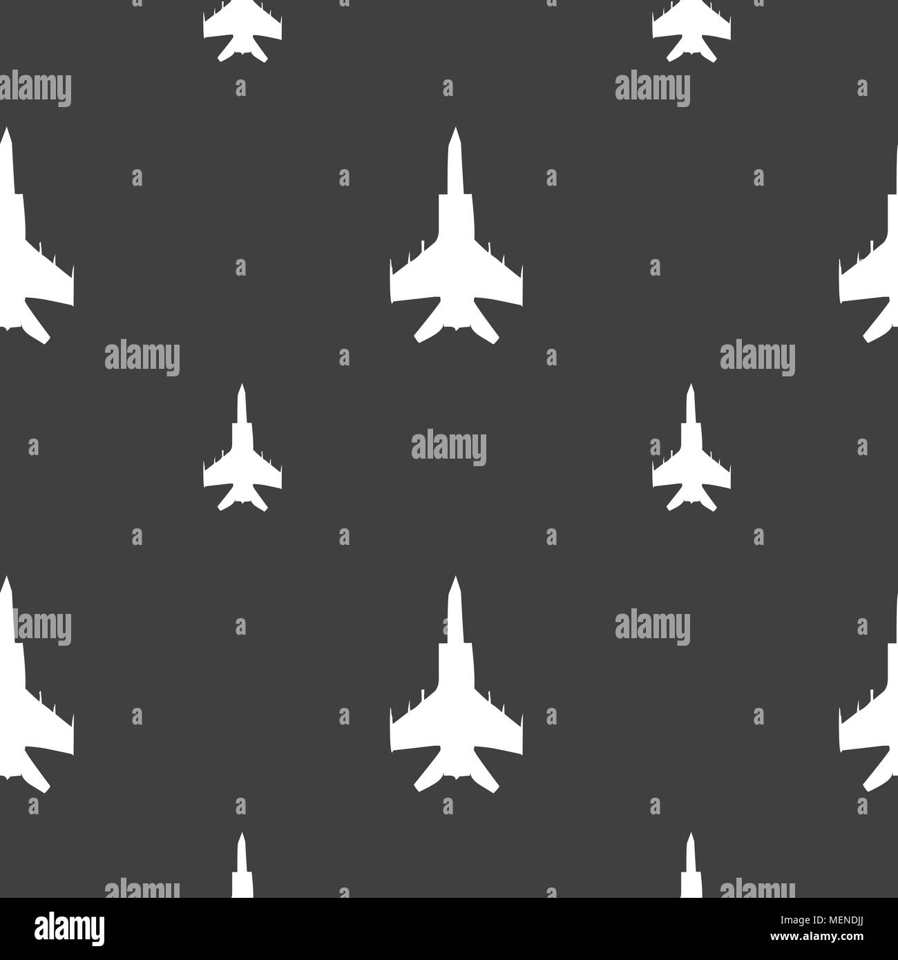 fighter icon sign. Seamless pattern on a gray background. Vector ...