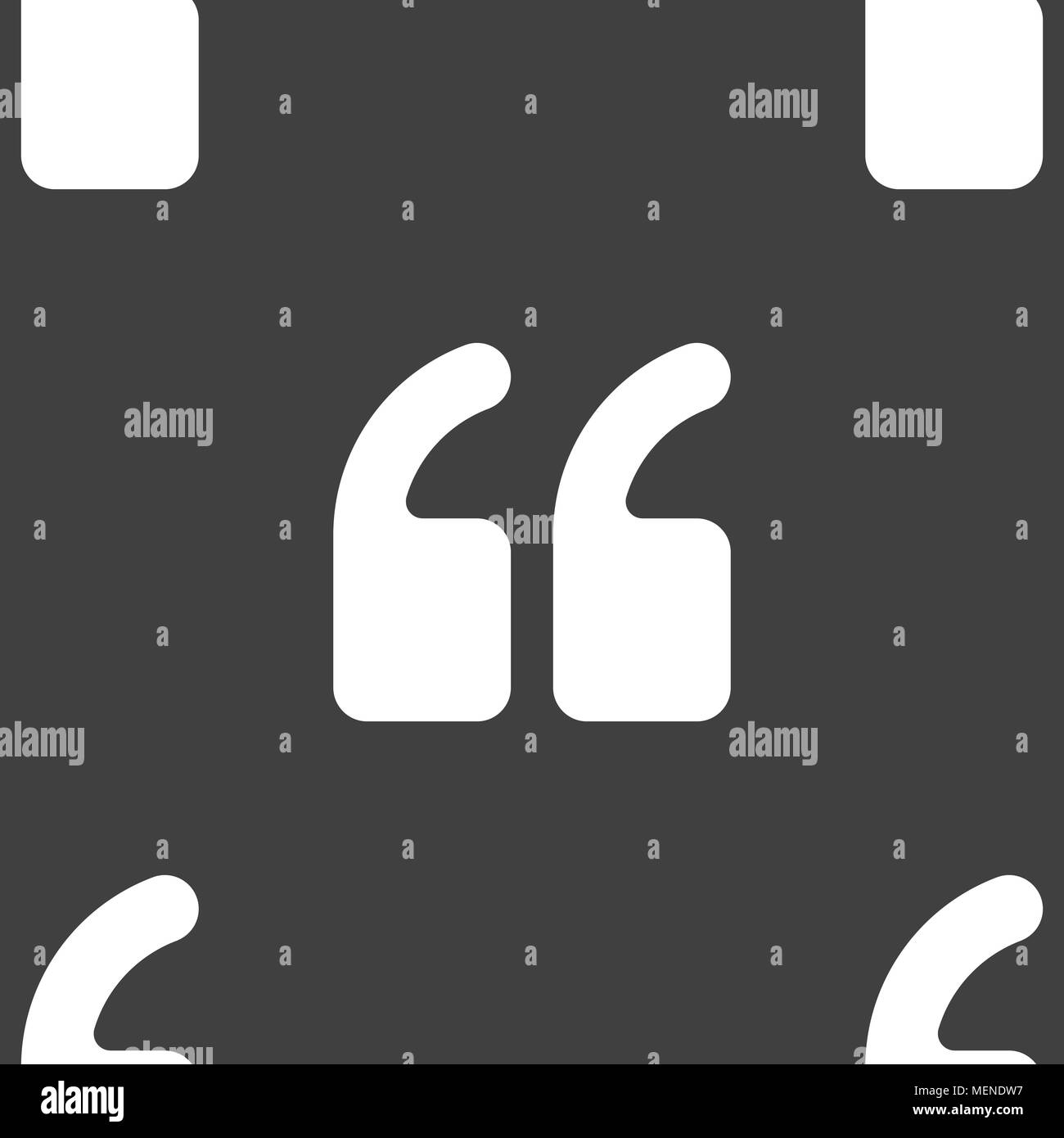 Double quotes at the beginning of words icon sign. Seamless pattern on ...