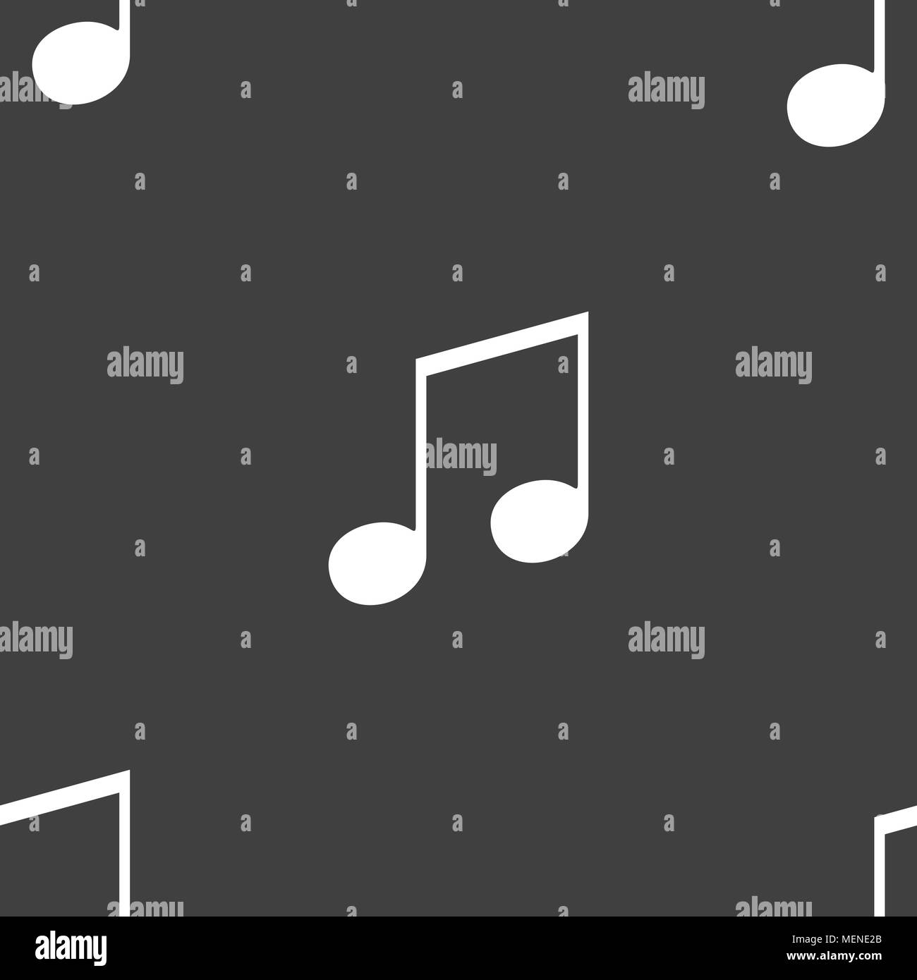 musical note, music, ringtone icon sign. Seamless pattern on a gray ...