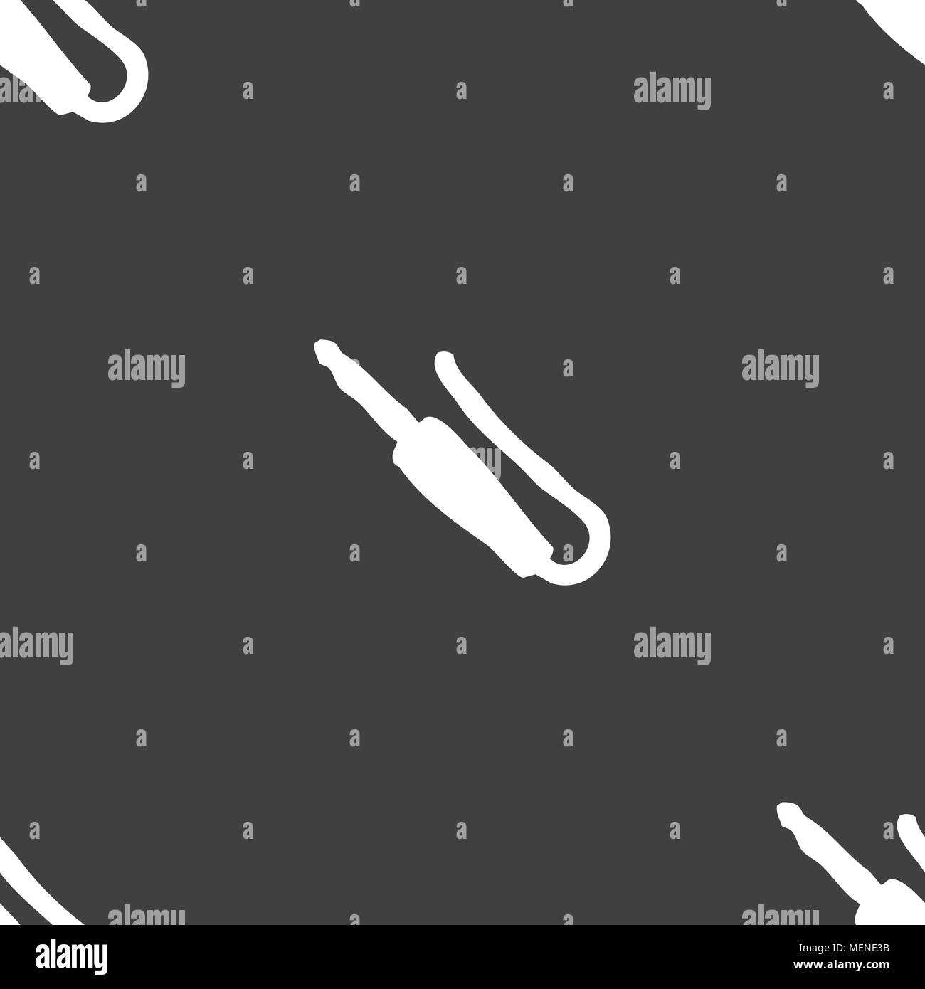 plug, mini jack icon sign. Seamless pattern on a gray background ...