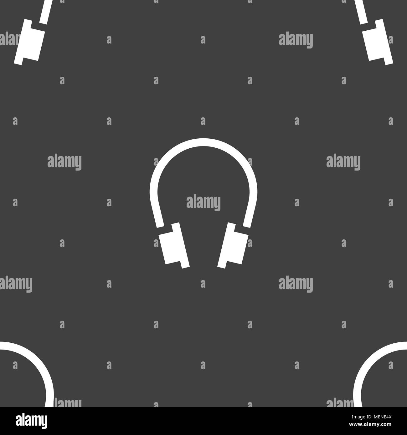 headsets icon sign. Seamless pattern on a gray background. Vector ...