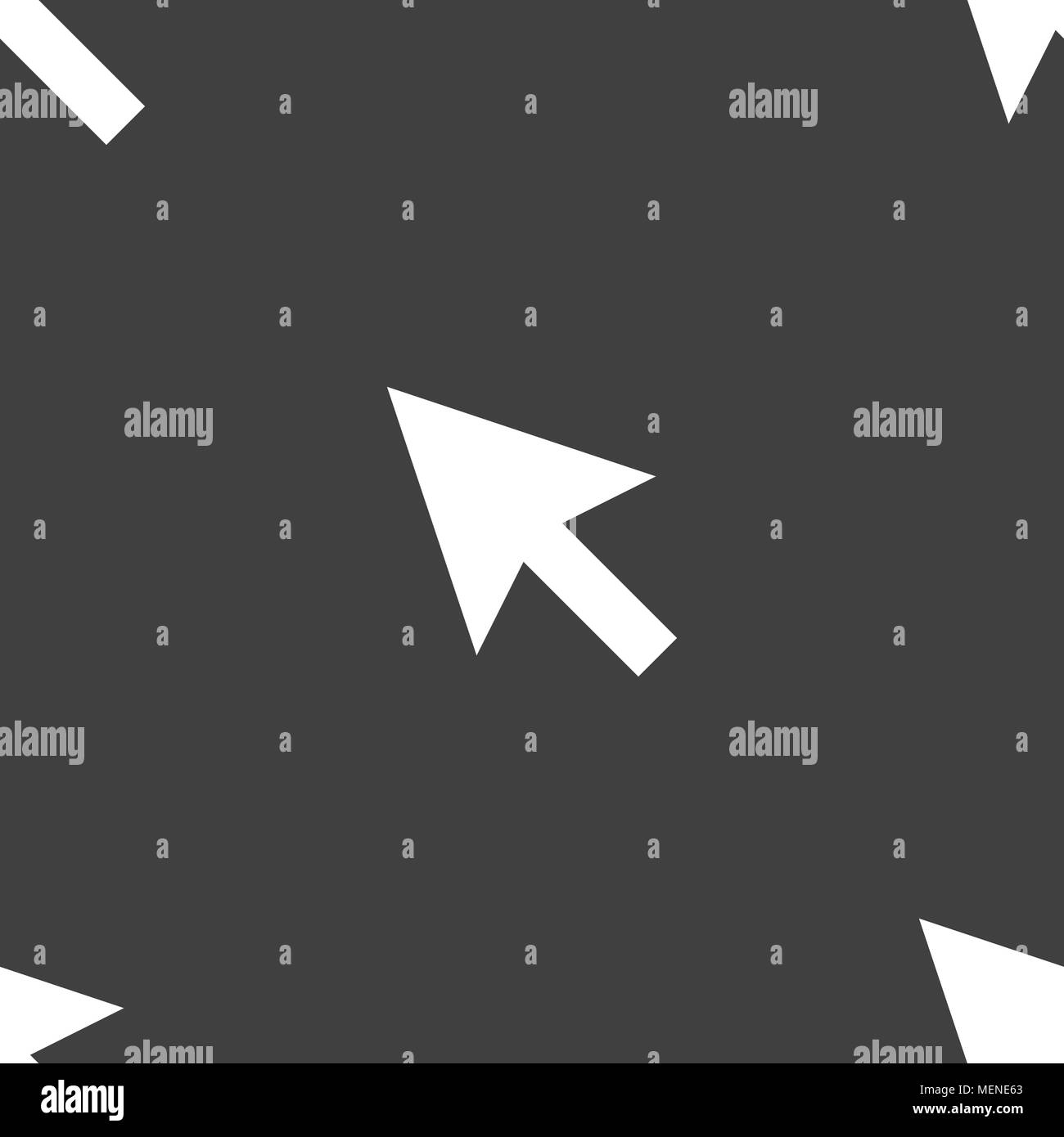 arrow cursor, computer mouse icon sign. Seamless pattern on a gray ...