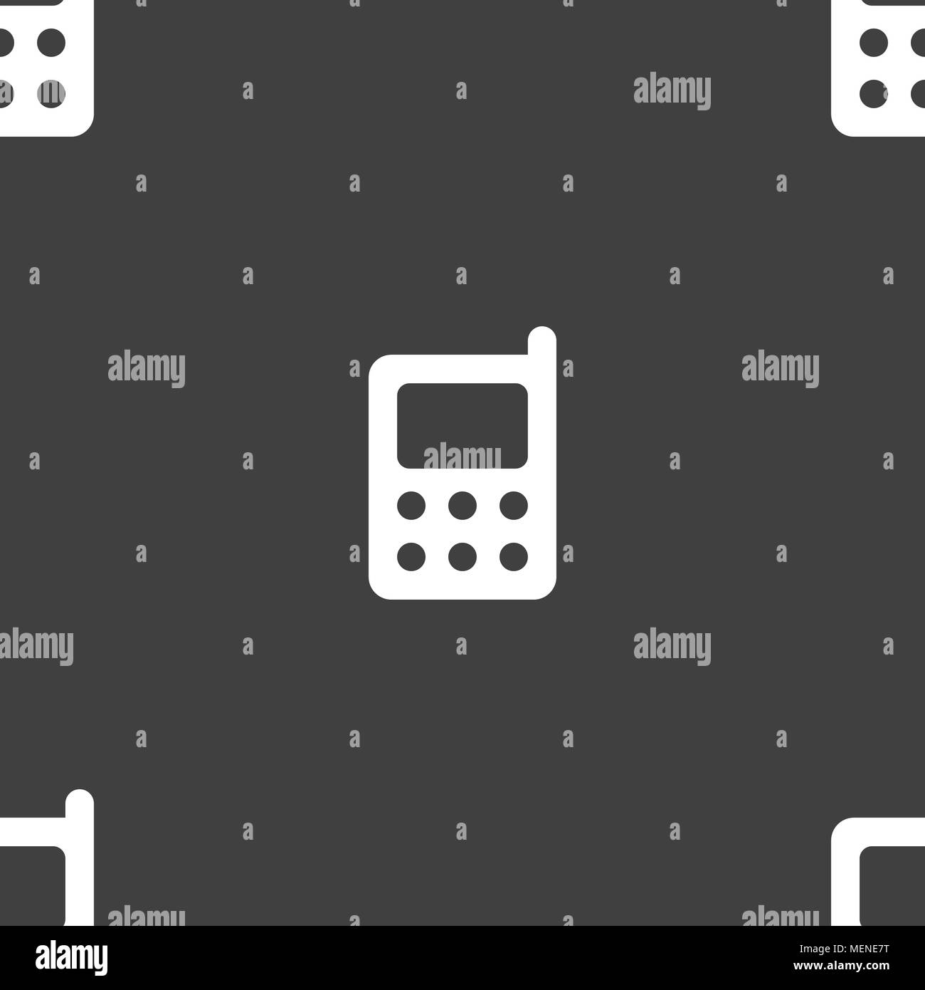 mobile phone icon sign. Seamless pattern on a gray background. Vector ...