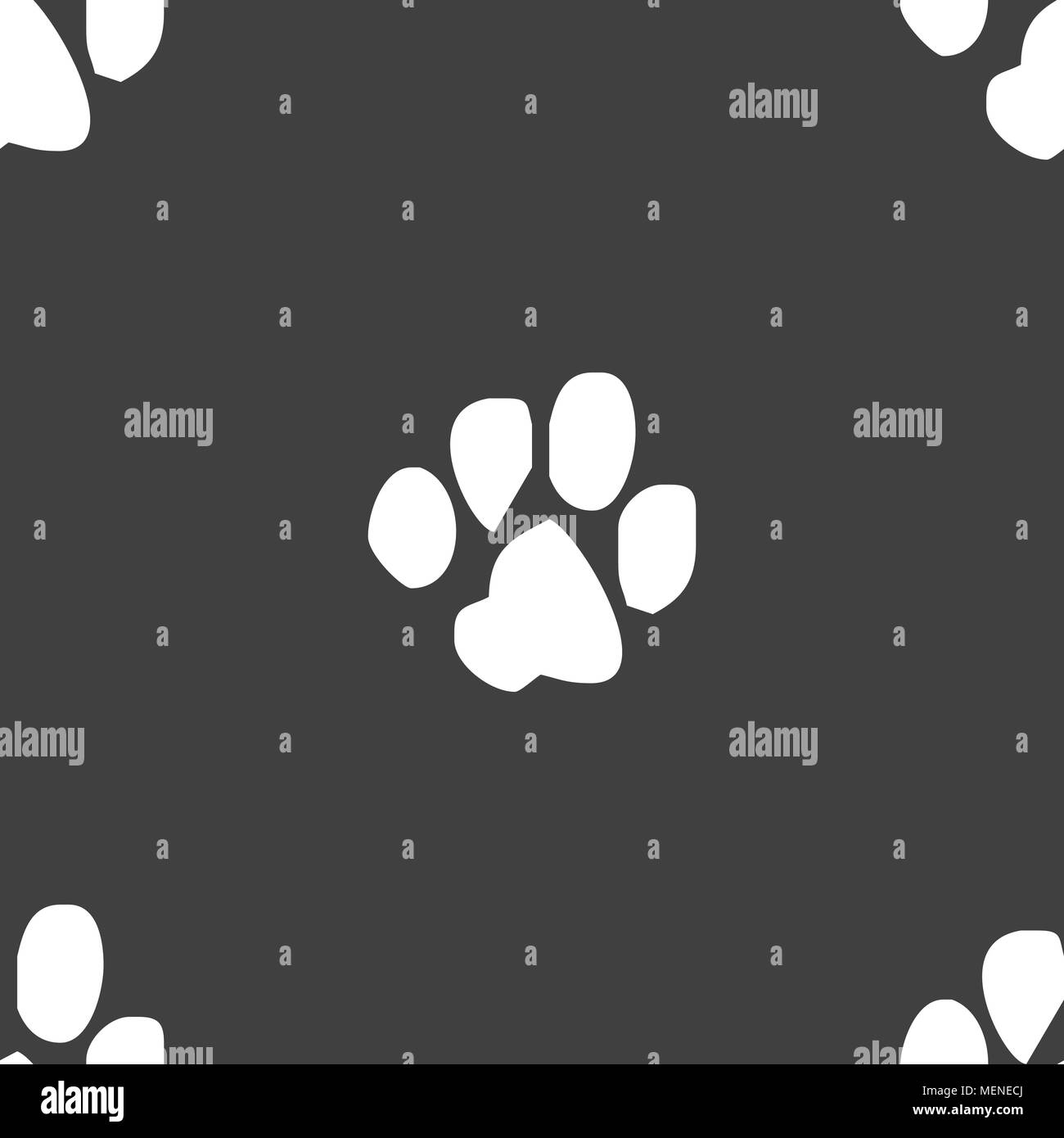 trace dogs icon sign. Seamless pattern on a gray background. Vector ...