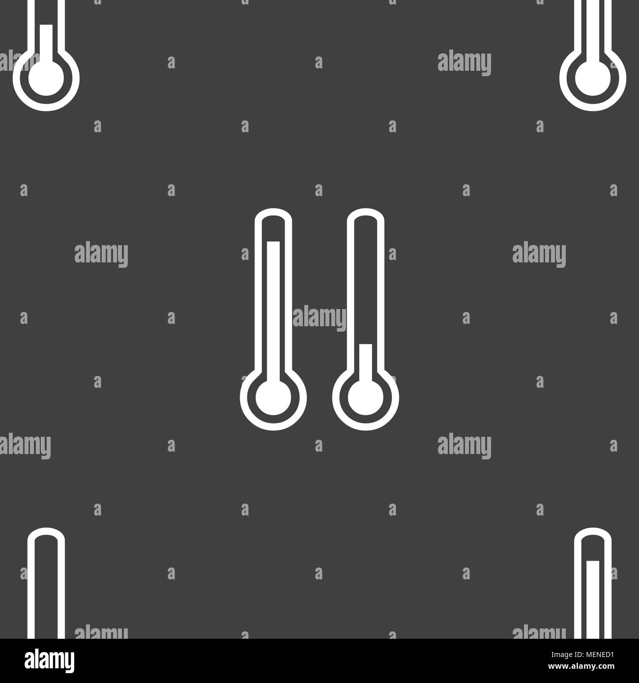 thermometer temperature icon sign. Seamless pattern on a gray ...
