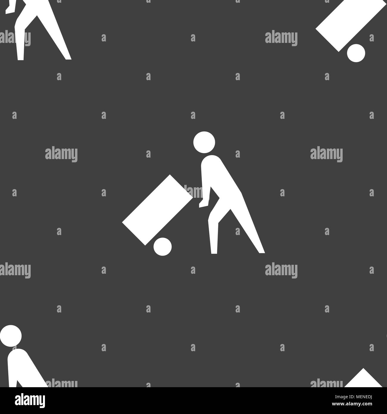 Loader icon sign. Seamless pattern on a gray background. Vector ...