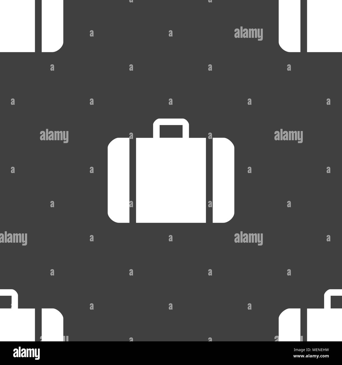 suitcase icon sign. Seamless pattern on a gray background. Vector ...