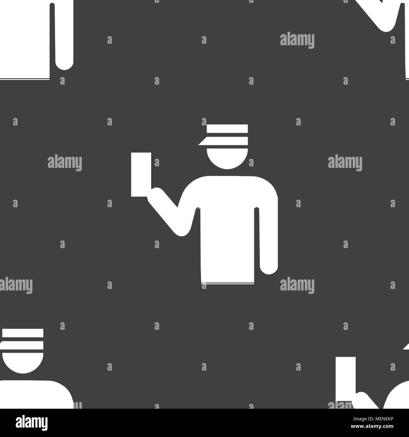 Inspector icon sign. Seamless pattern on a gray background. Vector ...