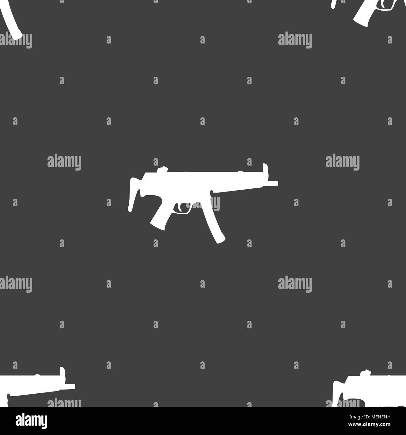 machine gun icon sign. Seamless pattern on a gray background. Vector ...