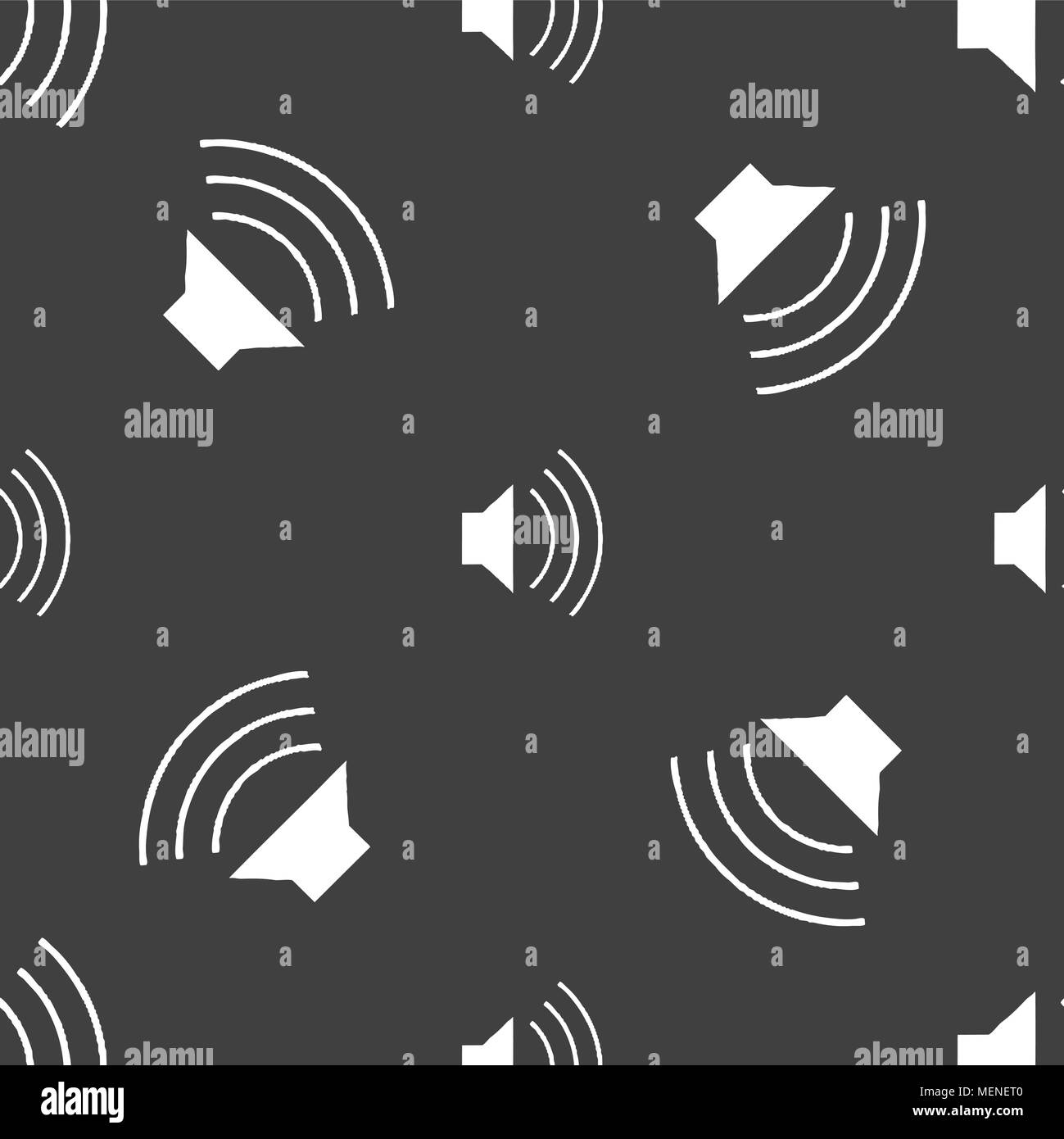 volume, sound icon sign. Seamless pattern on a gray background. Vector ...