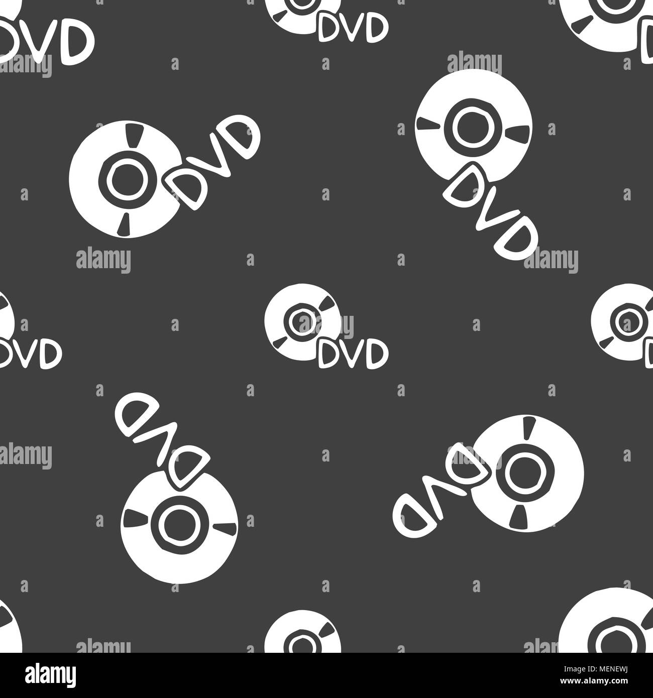 dvd icon sign. Seamless pattern on a gray background. Vector ...