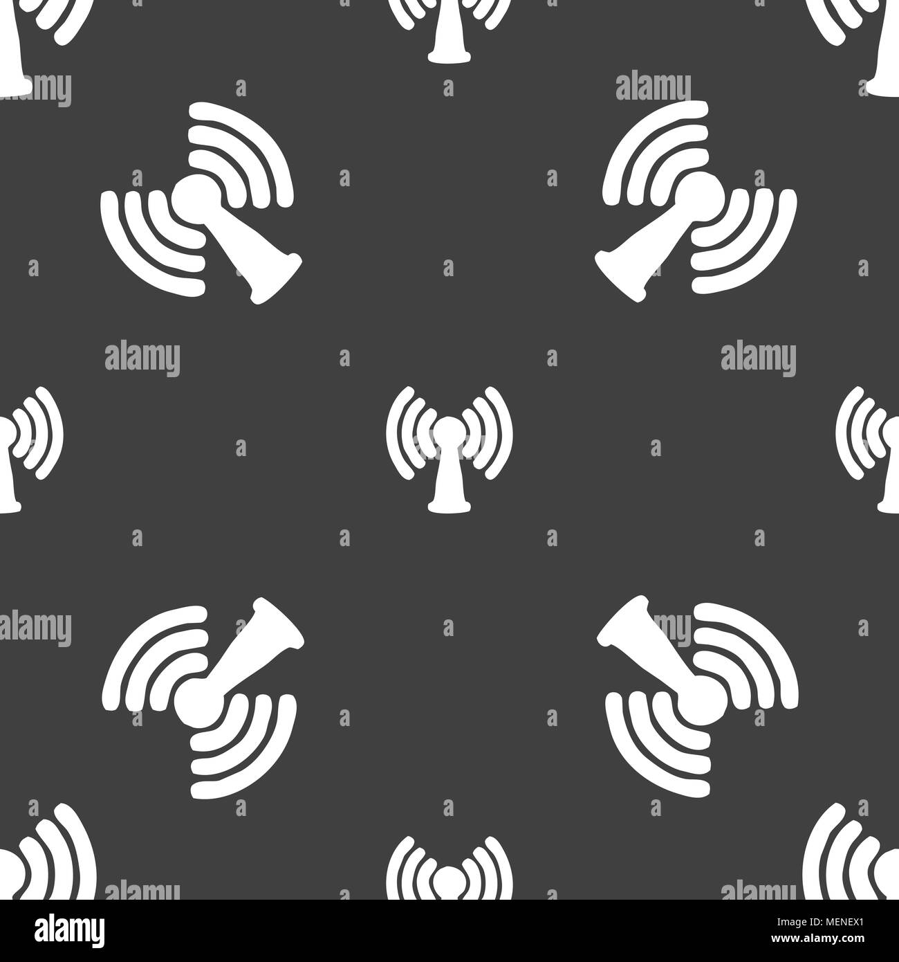 Wi-fi, internet icon sign. Seamless pattern on a gray background ...
