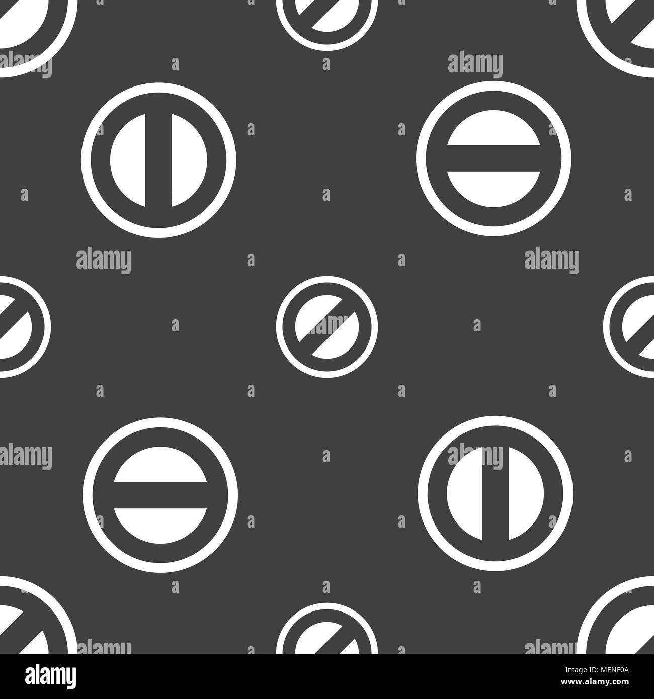 Cancel icon sign. Seamless pattern on a gray background. Vector ...