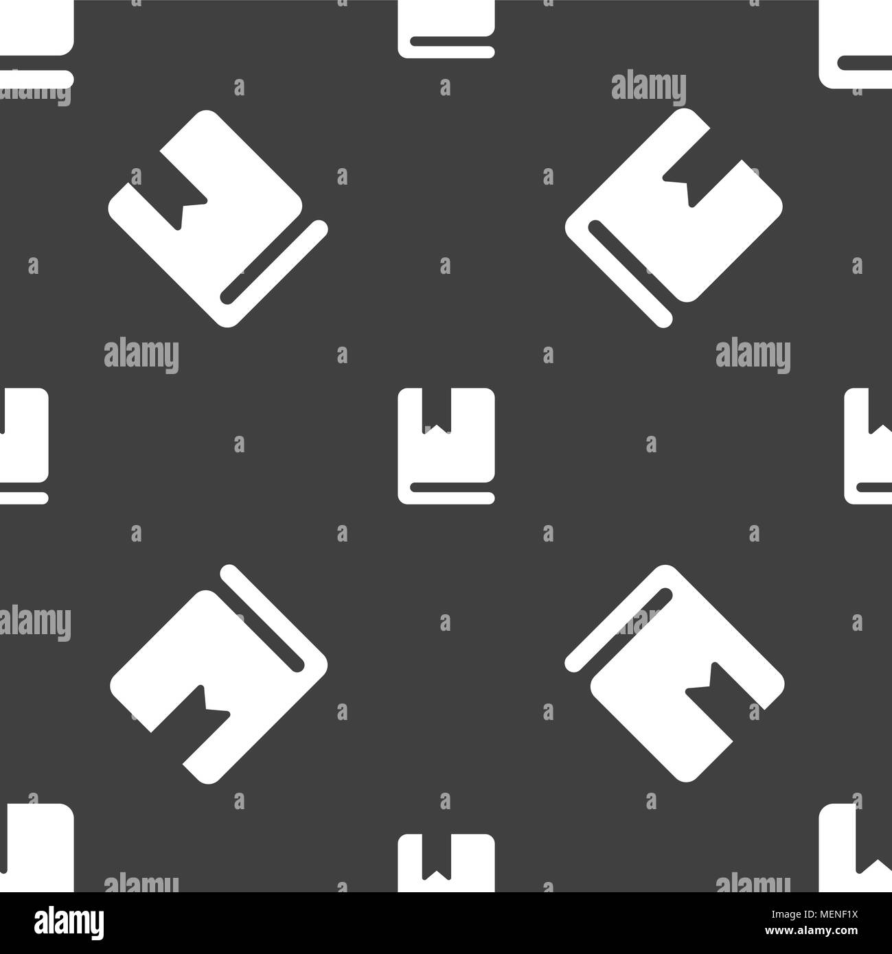 bookmark icon sign. Seamless pattern on a gray background. Vector ...